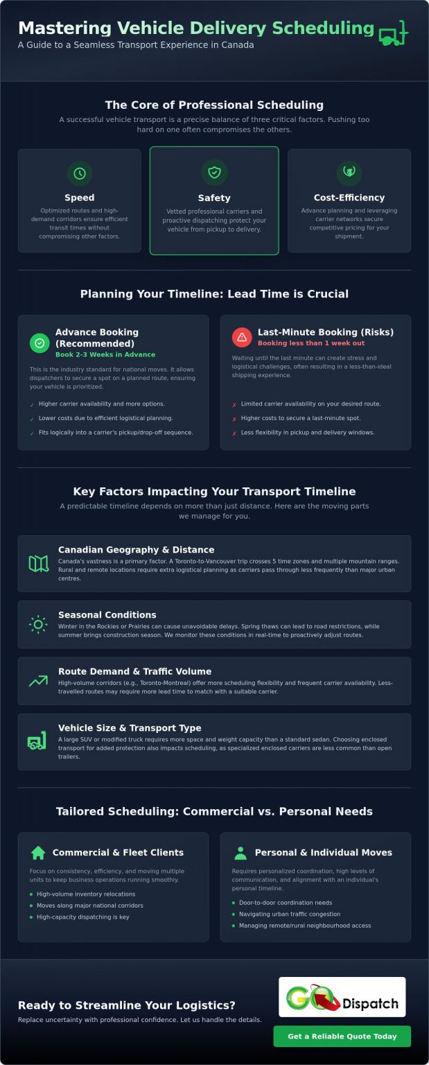 How to Master Vehicle Delivery Scheduling in Canada: A 2026 Guide